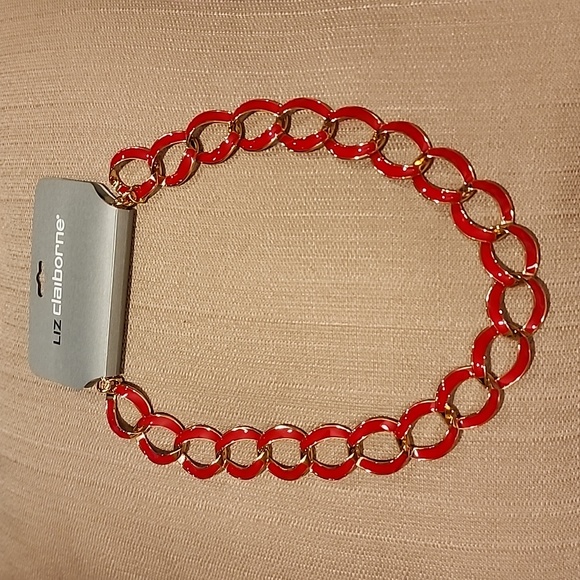 Liz Claiborne | Jewelry | New Liz Claiborne Goldtone With Red Enamel ...